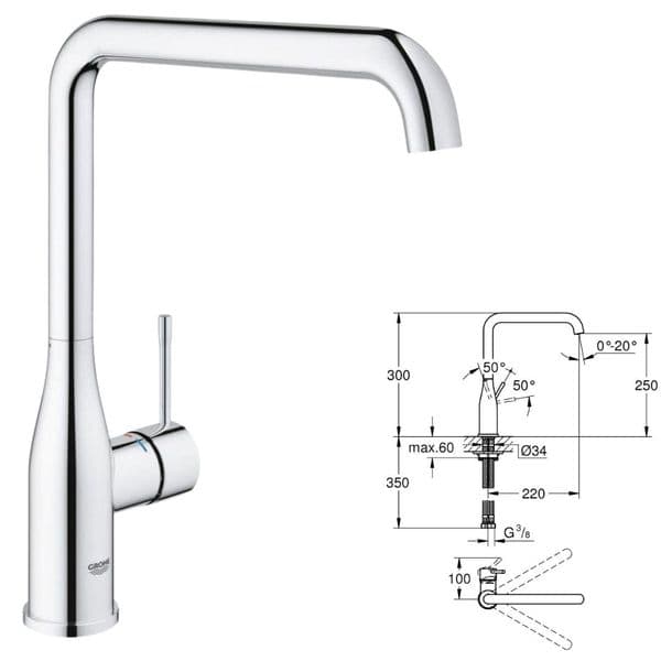 Grohe Essence Mono Sink Mixer In Chrome - Model - 30269000