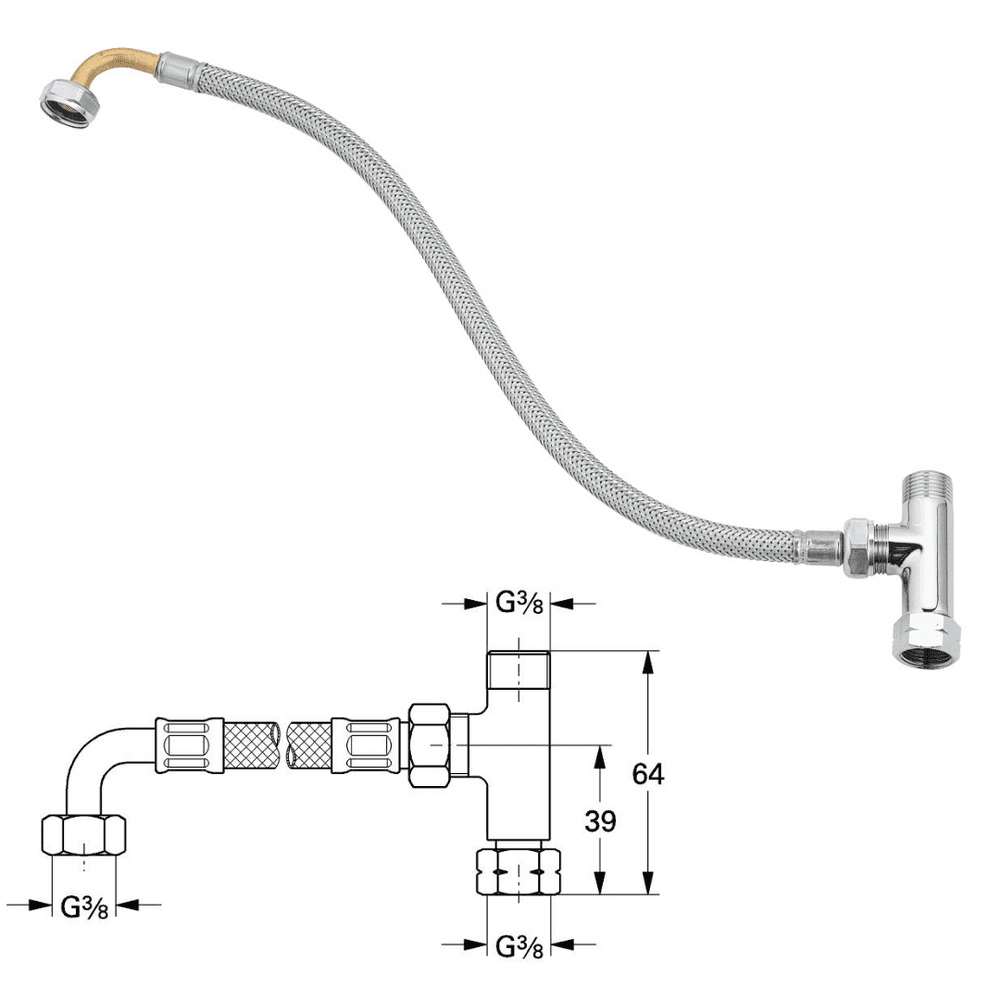 Grohe Grohetherm Micro Connection Set In Chrome - Model 47533000