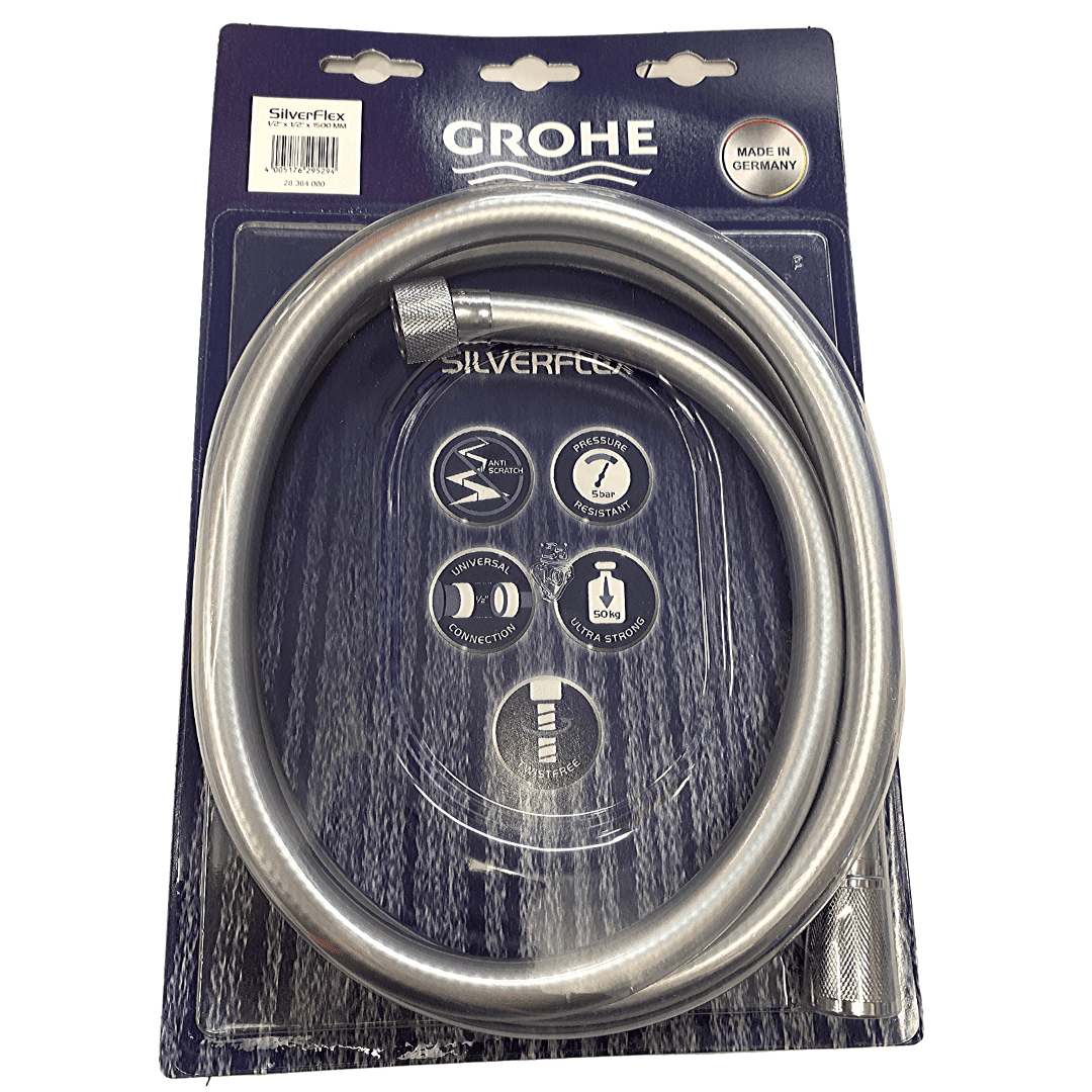 Grohe Silverflex Smooth Silver Shower Hose - 1 5 Metre - Model Number ...