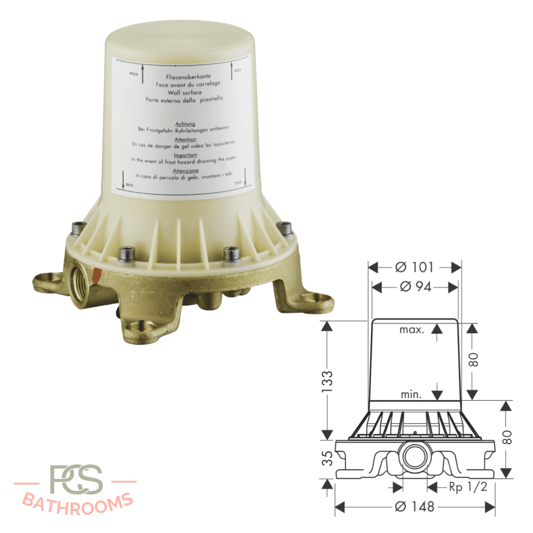 Hansgrohe & Axor Basic Set For Floor Standing Bath Shower Mixers ...