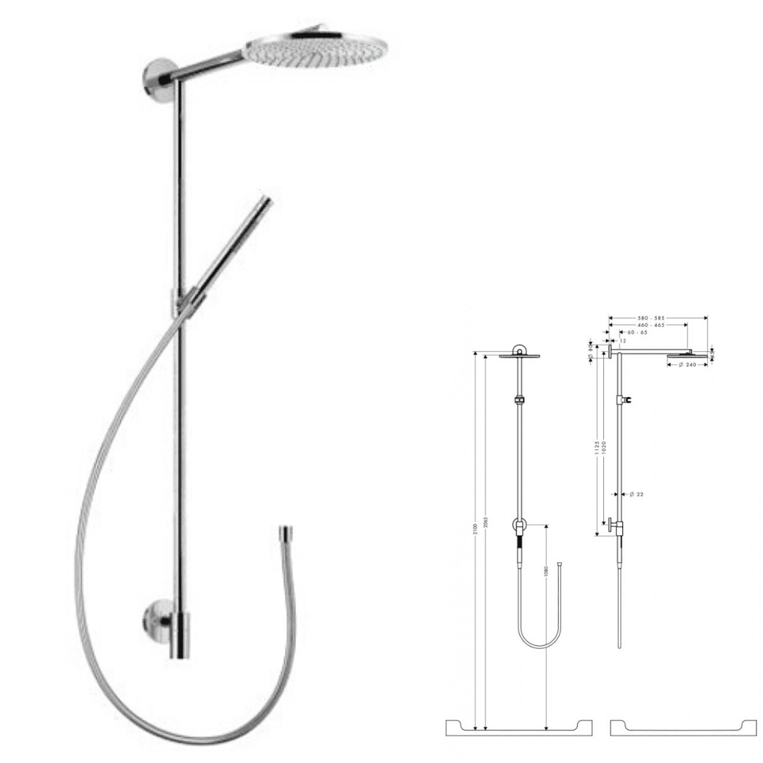 Hansgrohe Raindance Connect 240 Showerpipe With Showerarm - Model 27164000