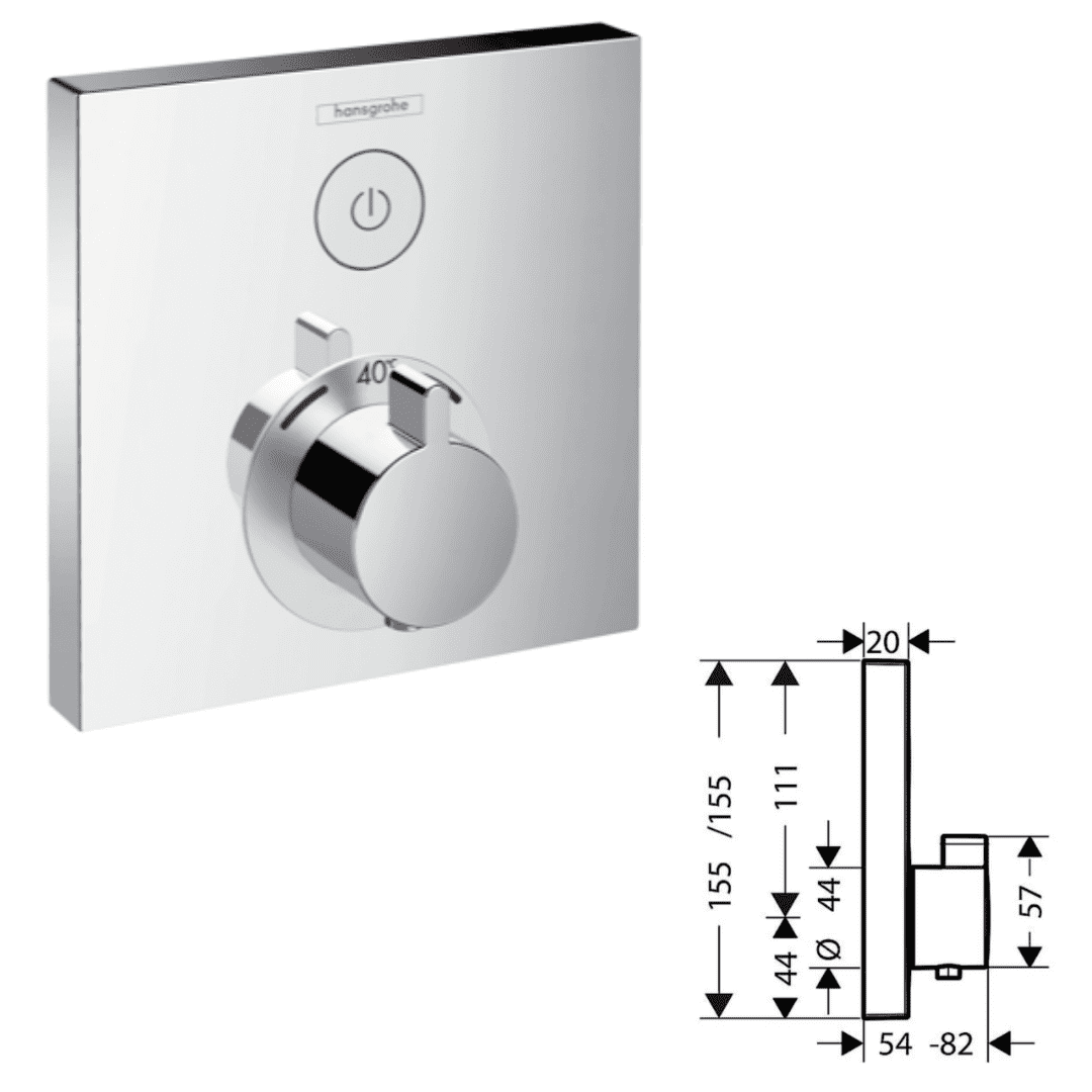 Hansgrohe ShowerSelect 1 Outlet Thermostatic Concealed Installation ...