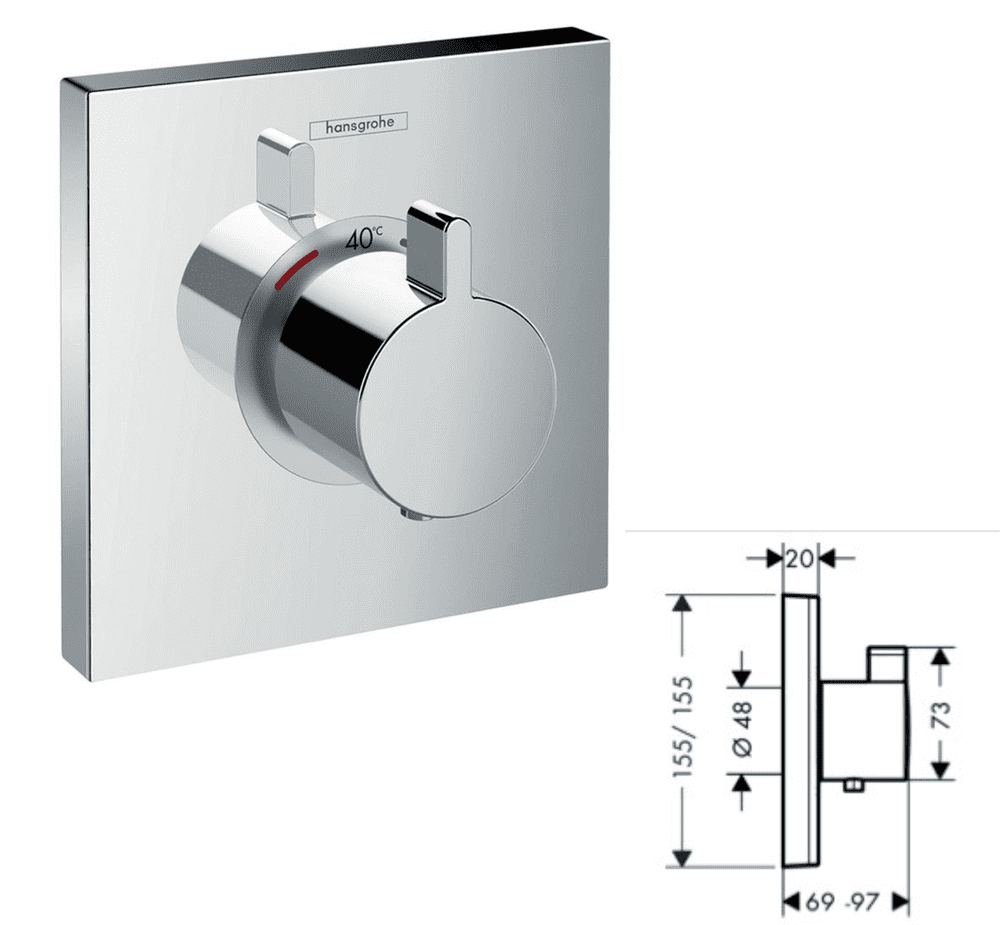 Hansgrohe ShowerSelect HighFlow Concealed Thermostatic Mixer Chrome ...
