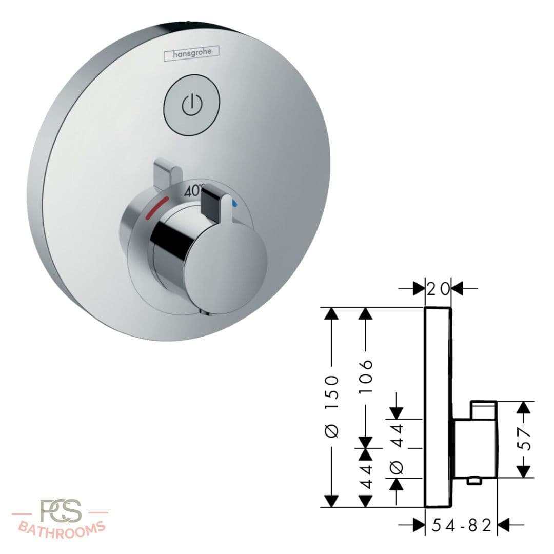 Hansgrohe ShowerSelect S Thermo 1 Outlet Concealed Valve - Model ...