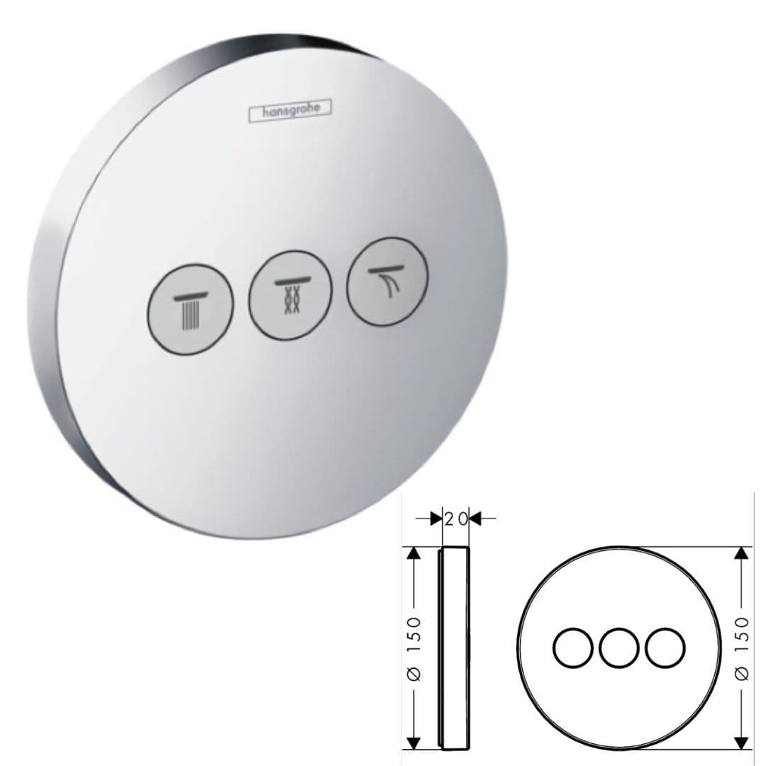 Hansgrohe ShowerSelect S Thermo 3 Outlet Concealed Valve - Model 15745000