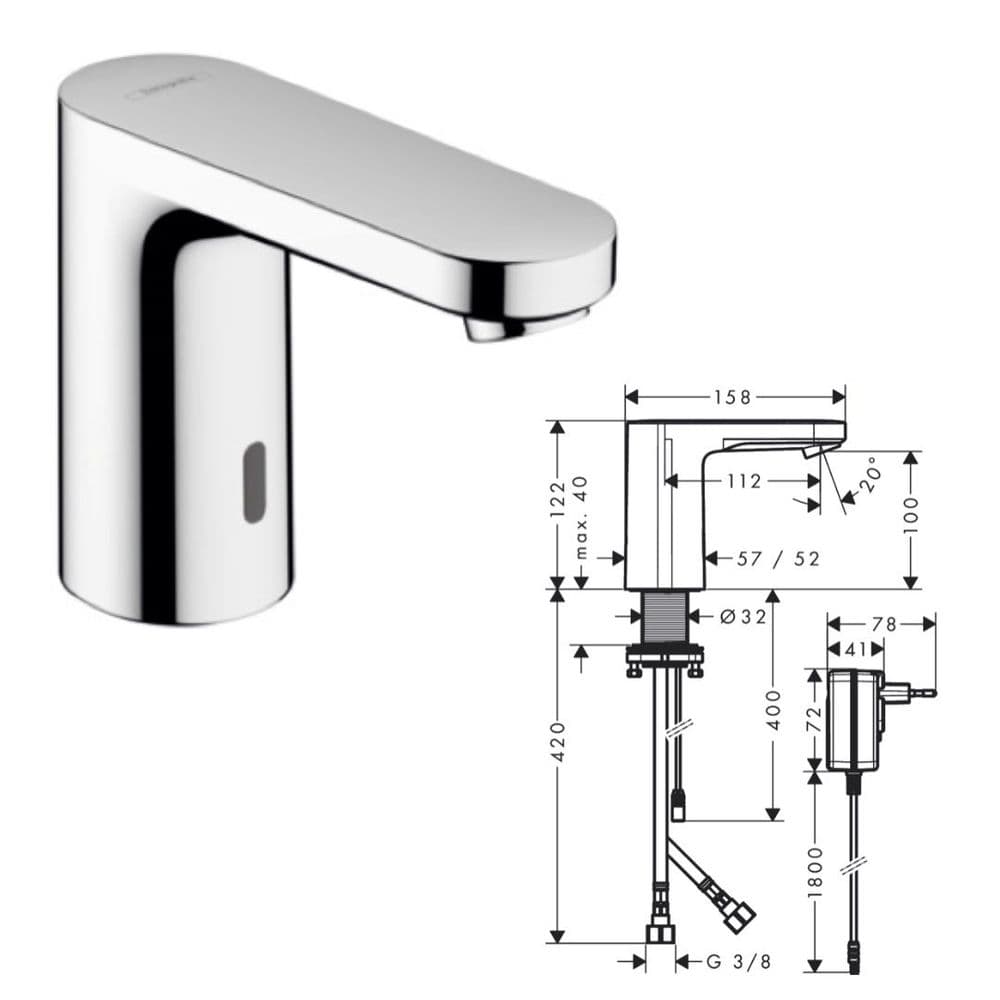 Hansgrohe Vernis Blend Electronic Basin Mixer With Temperature Pre ...