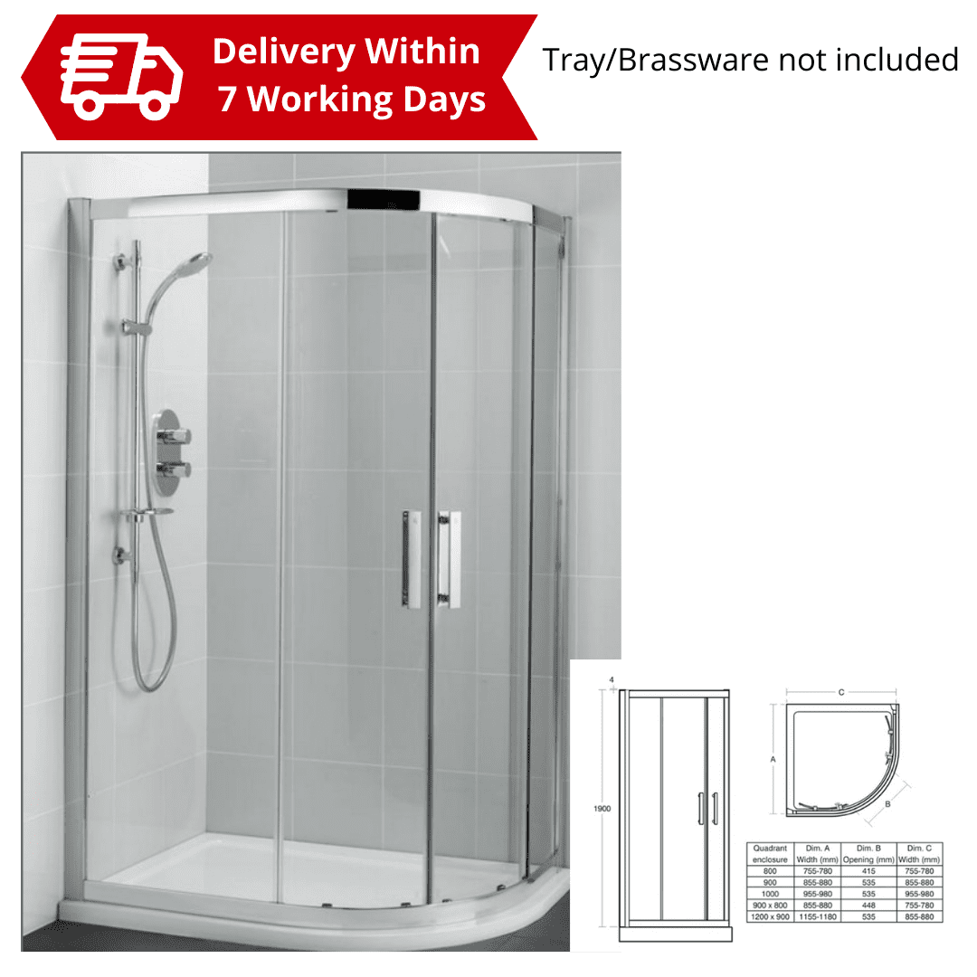 Ideal Standard Synergy 1200 x 900 Offset Quadrant Enclosure - Model L6287EO
