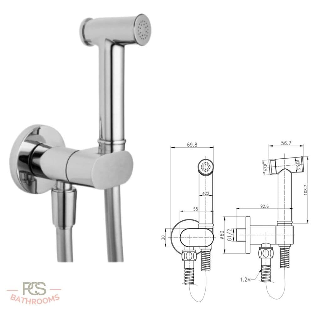 Just Taps Douche Set with Safety Shut Off - Model 552