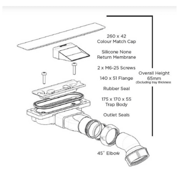 Just Trays Evolved Shower Tray Waste Kit & Cover - Model EW100