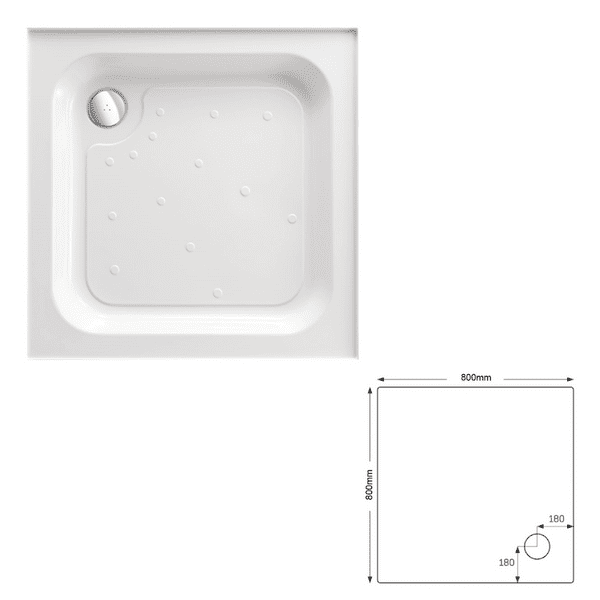 Just Trays Merlin 800 x 800 Shower Tray - Model Number A80M140
