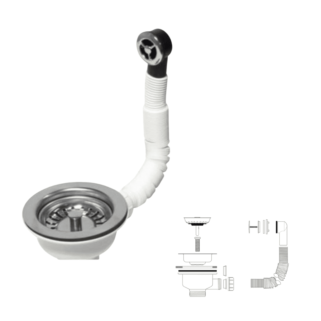 Rangemaster Leisure Basket Strainer Waste Kit For Single Bowl - Model ...