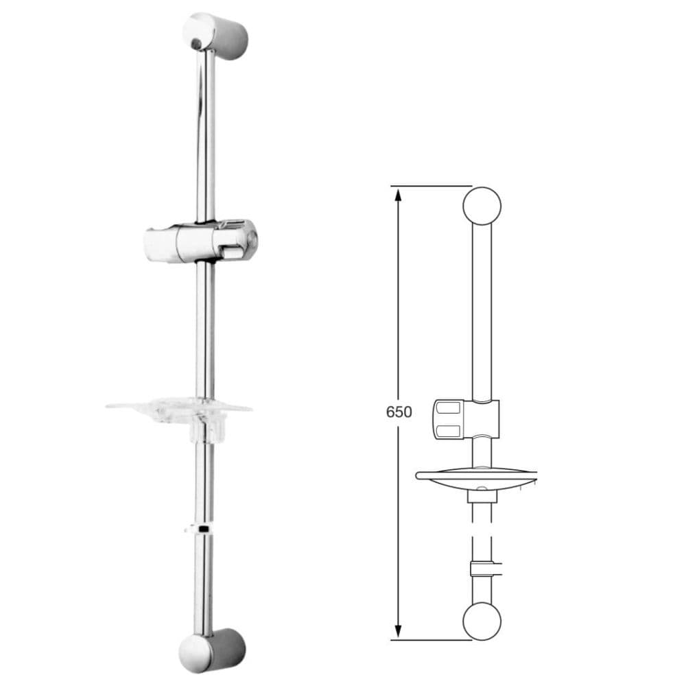 Roca Chrome Riser Rail Only - Model ZD50010002