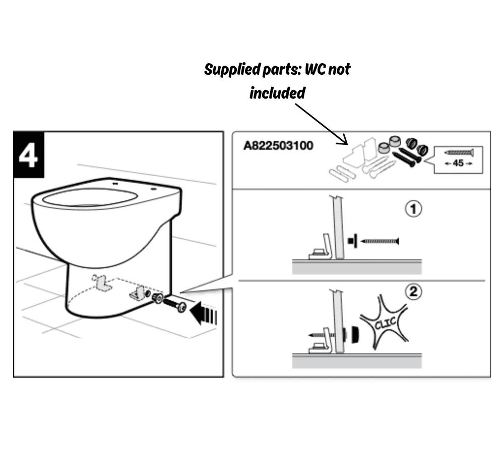 Roca Gap Wall Faced Pan Mounting Kit - Model A822503100