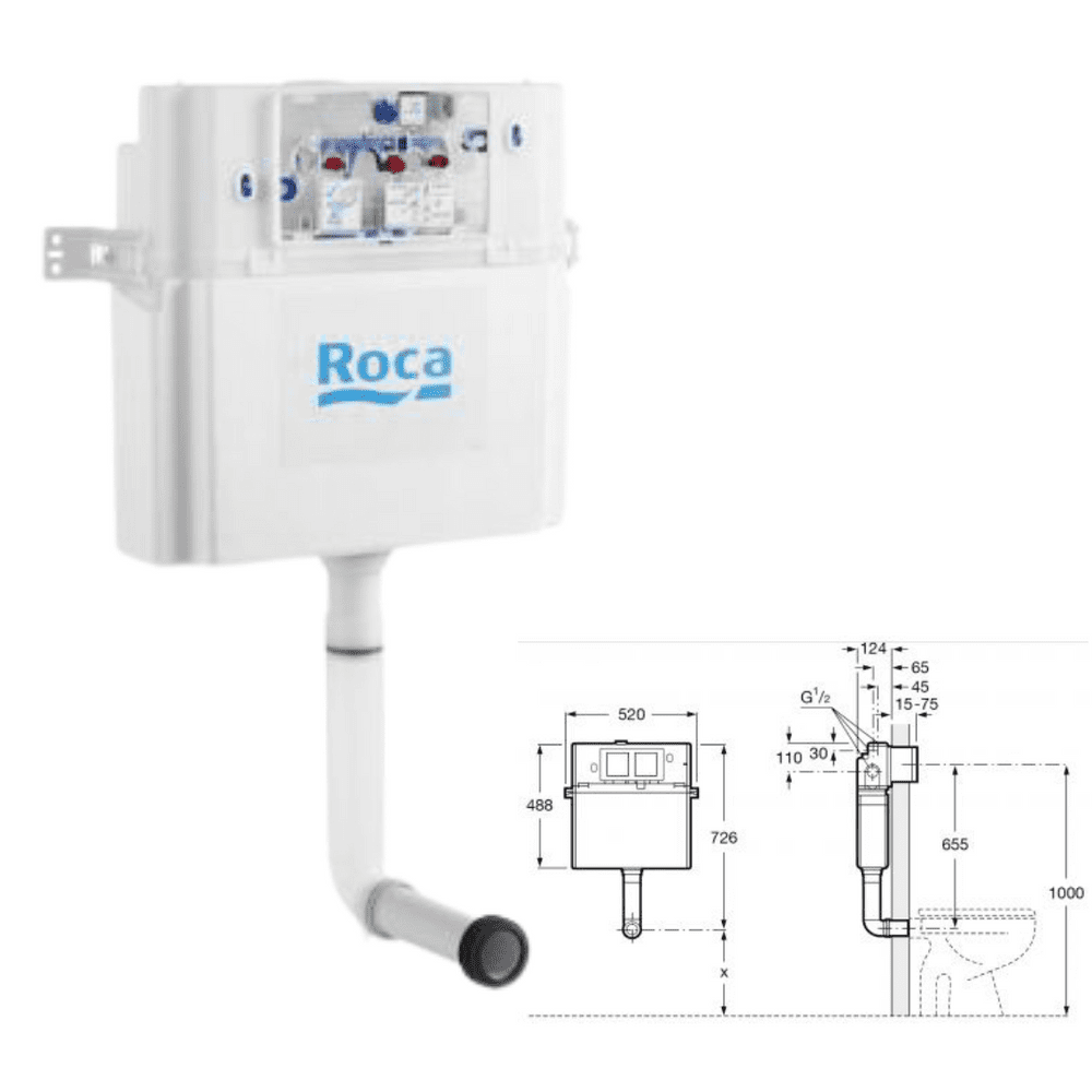 Roca Pro Concealed Cistern System - 680mm High - Model 890090200