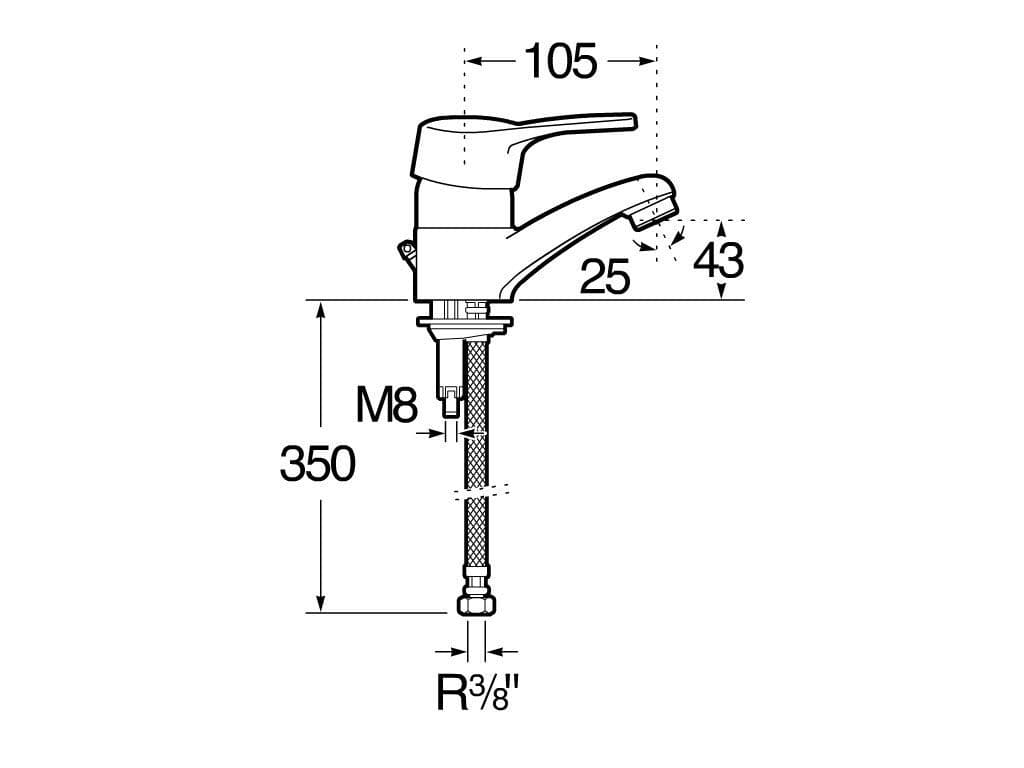 Roca Victoria Plus 44 P Basin MIxer In Chrome With Pop Up Waste Model ...
