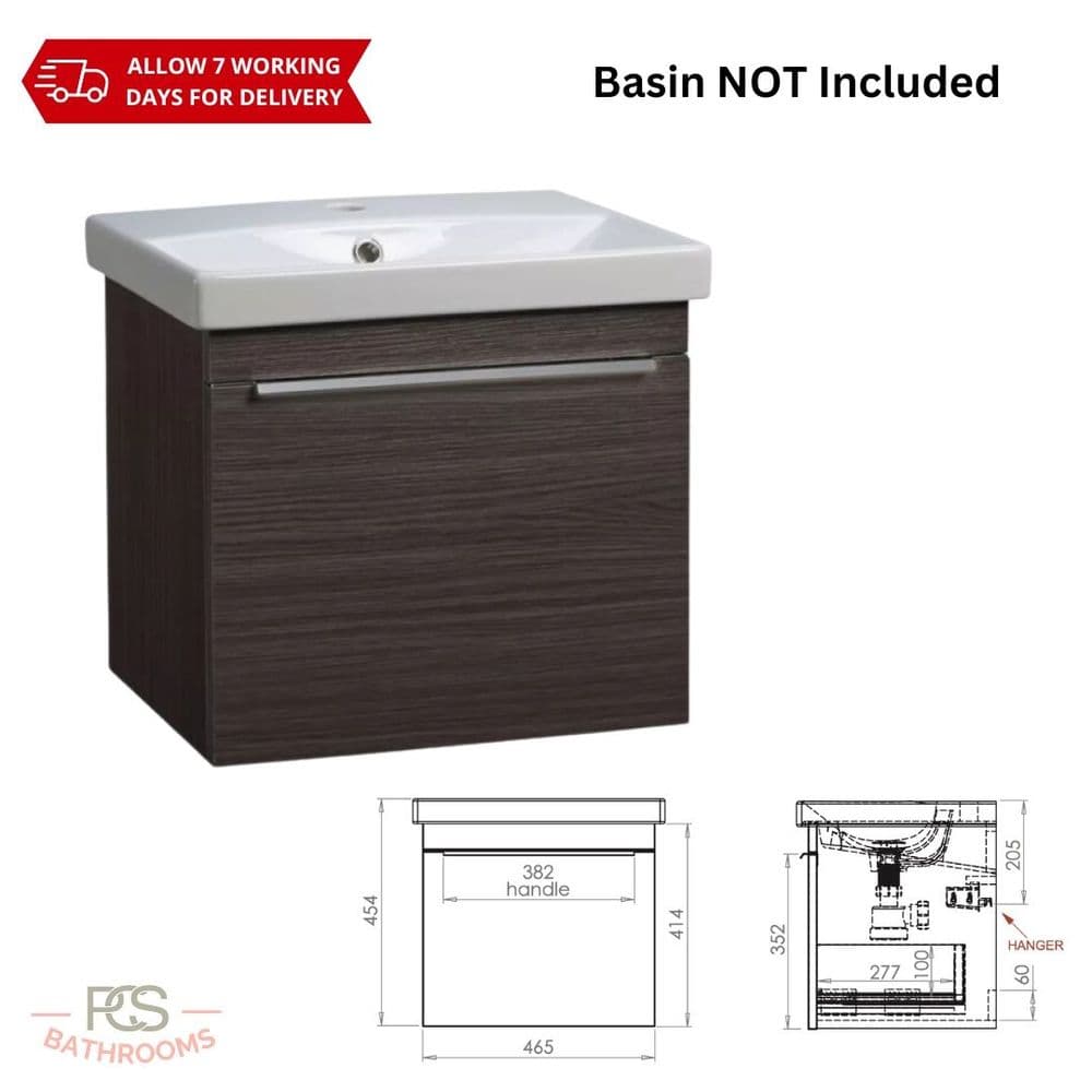 Roper Rhodes R2 Type 500mm - 1 Drawer - Vanity Unit - In Basalt Wood ...
