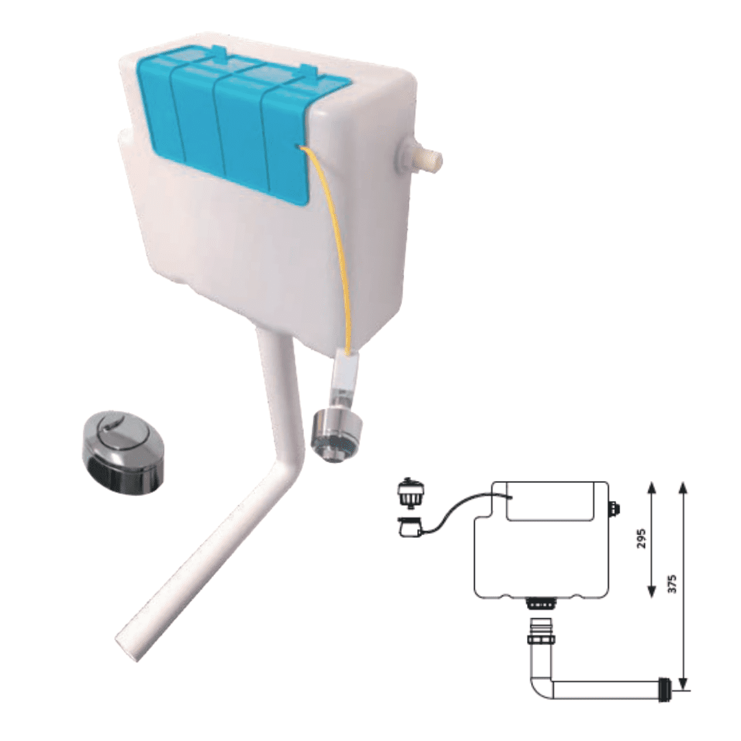 Scudo Concealed Cistern With Chrome Button- Model CISTERN-002