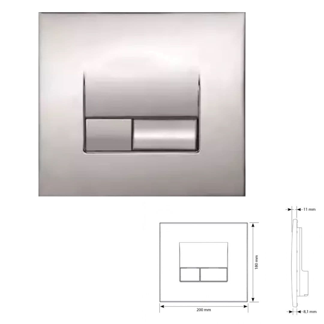 Siamp SMARTY Dual Flush Plate Bright Chrome - Model 31191210