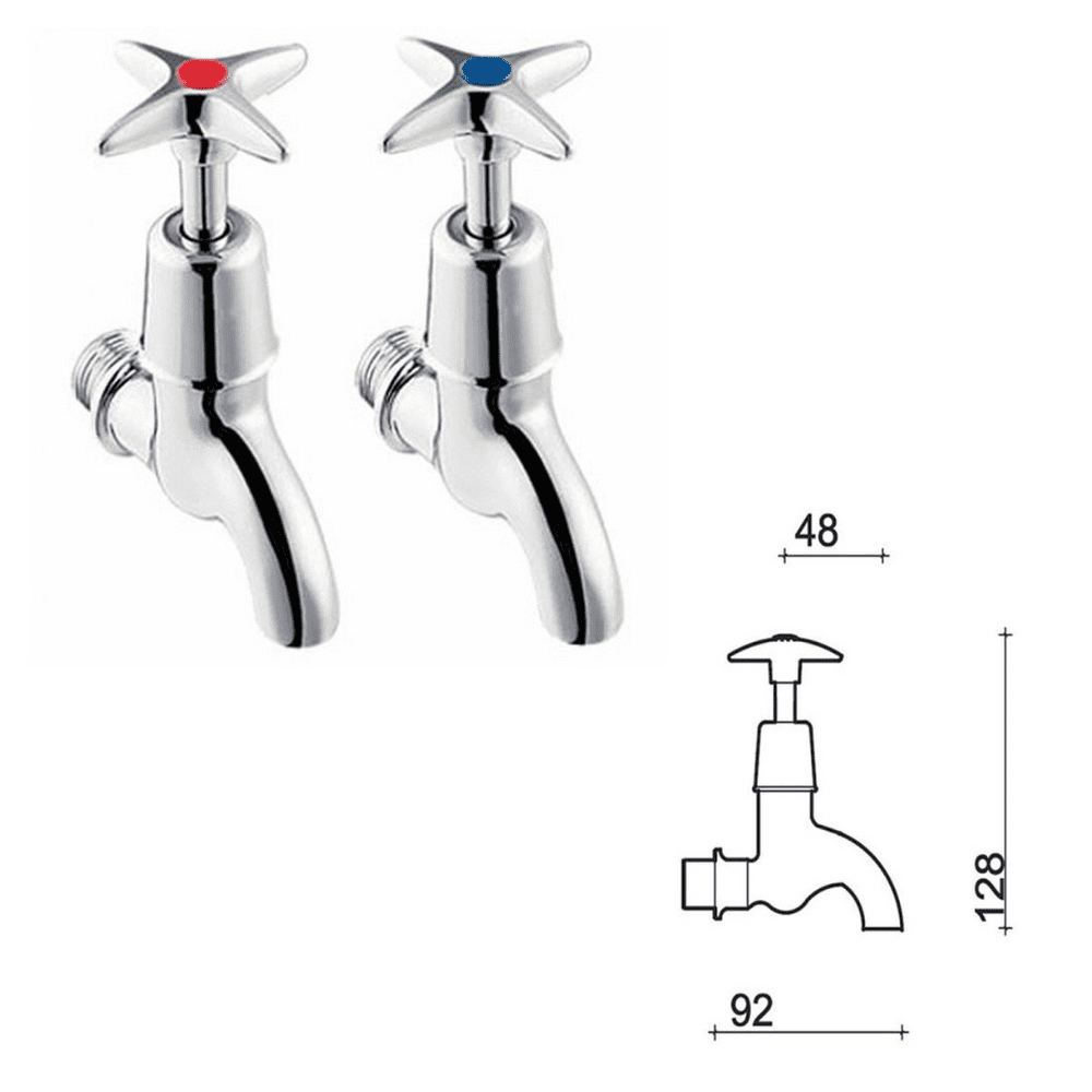 Twyford Sola BIB - Cross Head - Basin Taps - Model SF2302CP