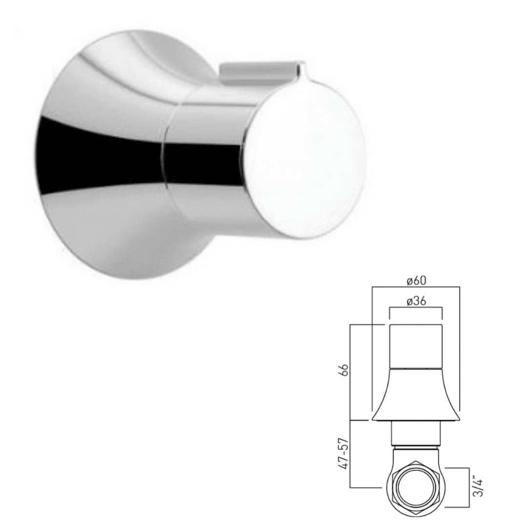 Vado Altitude Wall Mounted Concealed Stop Valve In Chrome - Model ALT ...