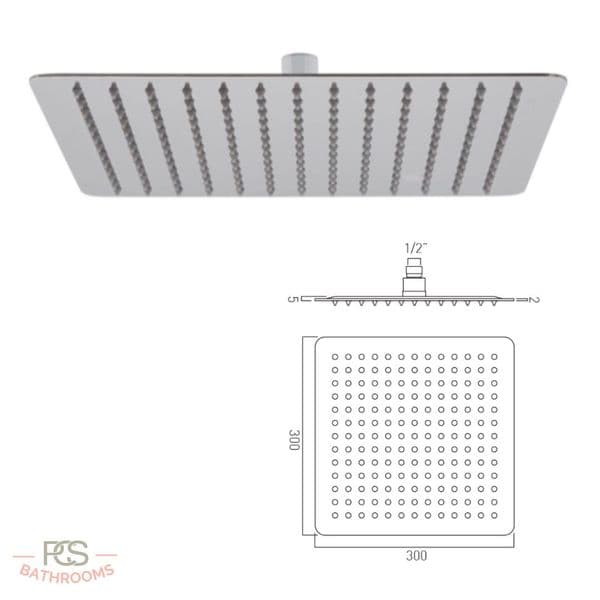 Vado Aquablade Square head 300mm - Model AQB-SQ/30-C/P