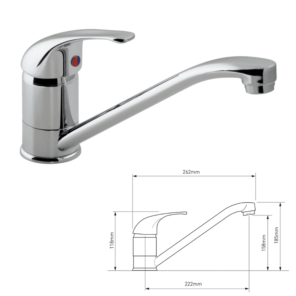 Vado Axces Matrix Mono Kitchen Sink Mixer In Chrome - Model AX-MAT-150 ...