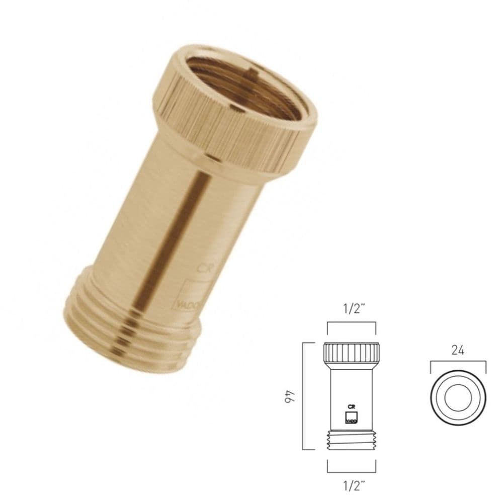Vado Double Check Valve 1/2" - In Brushed Gold - Model IND-DCV-1/2-BRG