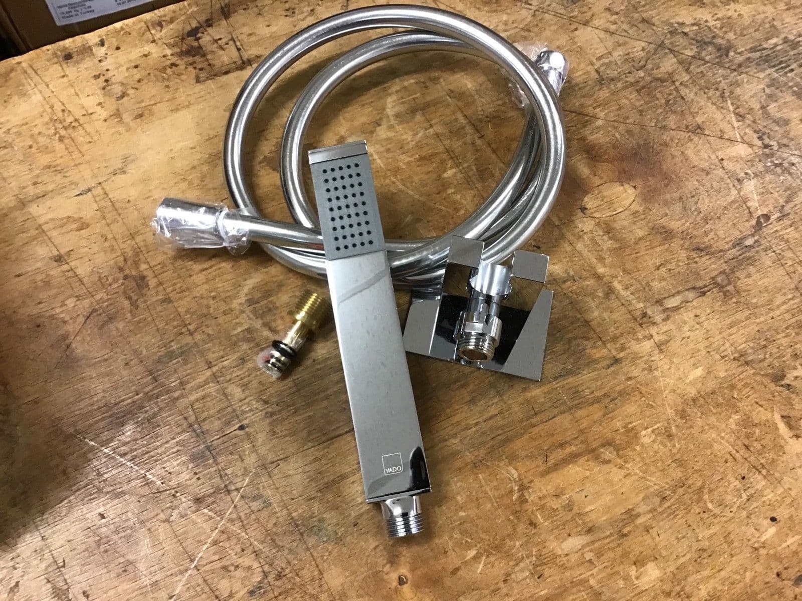 Vado Instinct Mini Shower Set & Integral Wall Outlet In Chrome