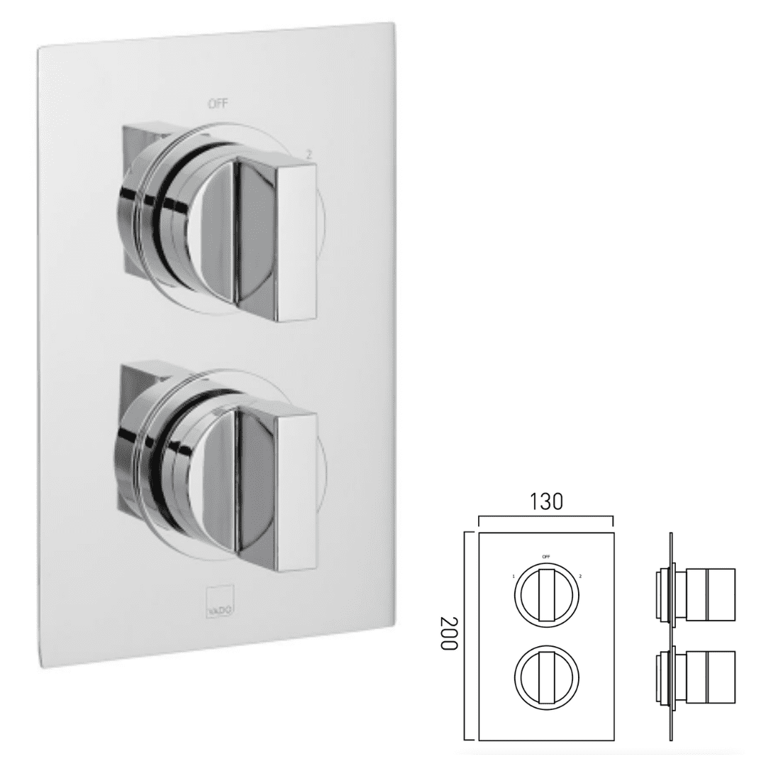 Vado Notion Two Outlet Trim Only CP For 148D/2 Thermostatic Valve ...