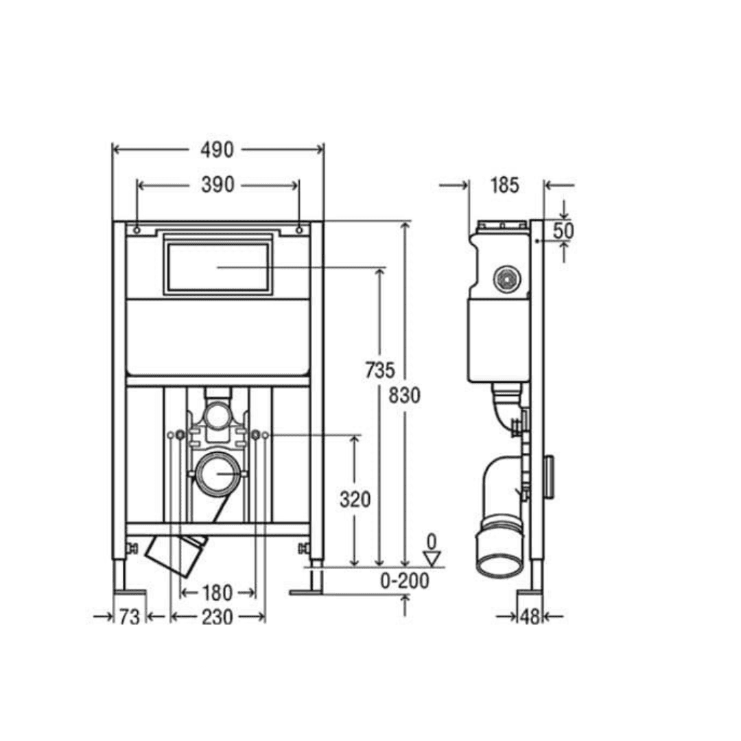 Viega Eco Plus WC Element 830mm WMT WC Front Actuating Steel Frame ...