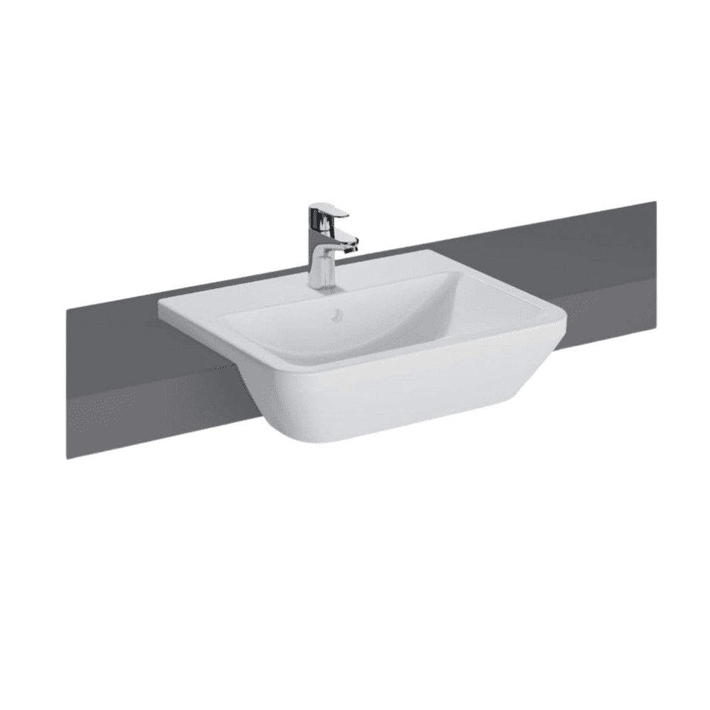 Vitra Integra - 550x450x165mm - Semi Recessed Basin - 1TH - White ...