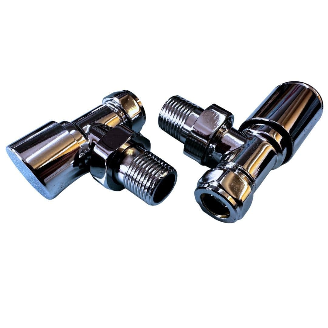 Vogue Angled Radiator Valves Pair Chrome - Model VL003 15MMAP-CP