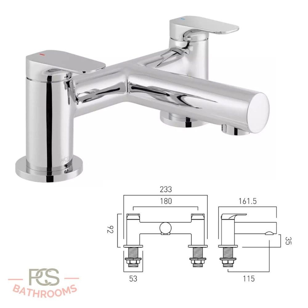 WAS 119 99 - Vado Vala 2 Taphole Deck Mounted Bath Filler - Model CP AX ...