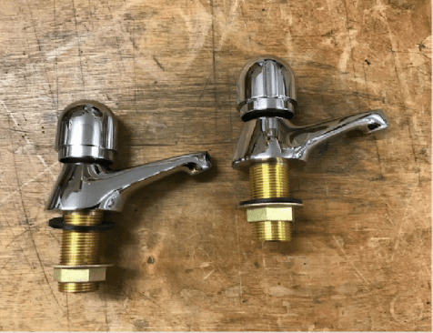 WAS 14 97 - Damixa Comet Bath Pillar Chrome Finish Taps - Hot & Cold - COM002C