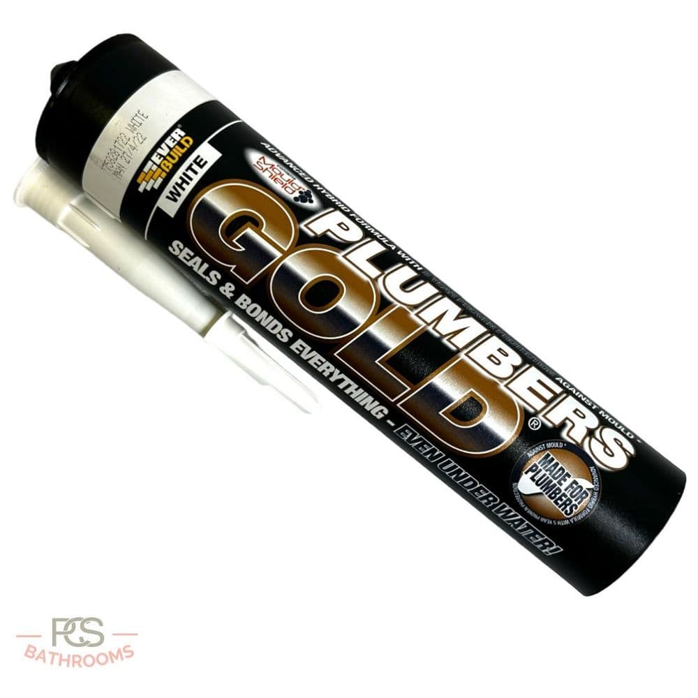 Was 6 - Everbuild Plumbers Gold Mastic In White - 290ml - Model PLUMBGWE