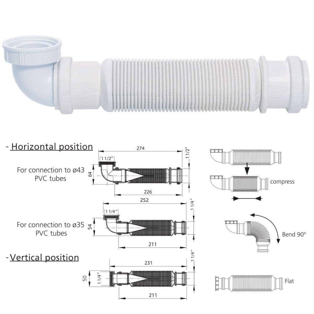 Wirquin Basin Furniture Basin Extra Slim Push Fit Trap - Model Number ...