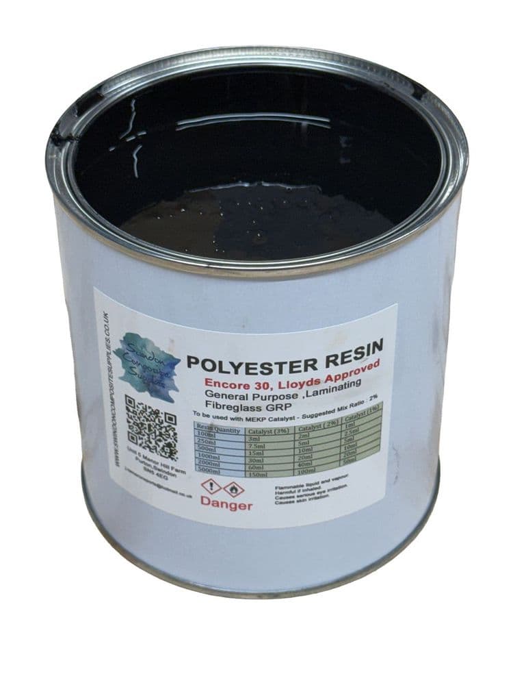 BLACK Premium Polyester Resin - Lloyds Approved- Select Size 1