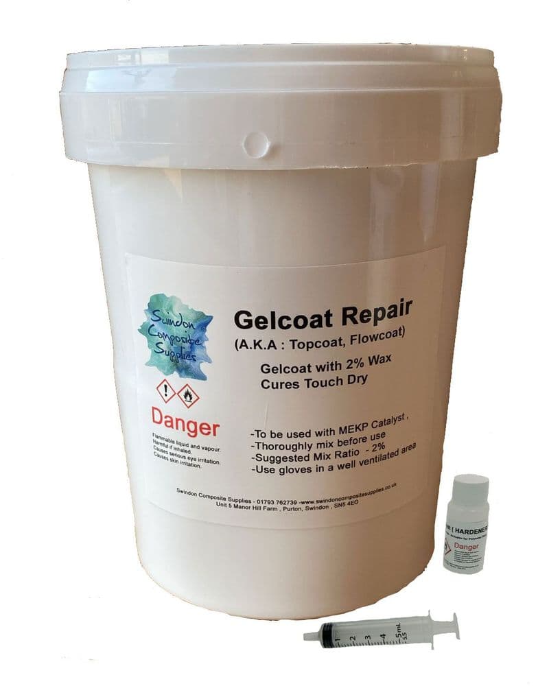 Gelcoat Repair a k a Topcoat Flowcoat - White - Select Size