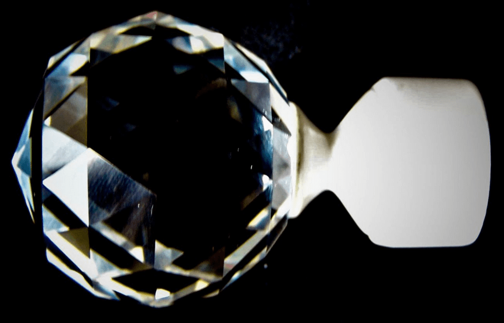 16/19mm Gloss White Crystal Ball Curtain Pole Finials