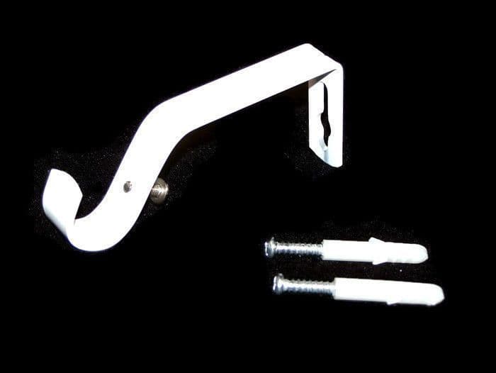 16/19mm Gloss White Curtain Pole Wall Bracket 1 2 3