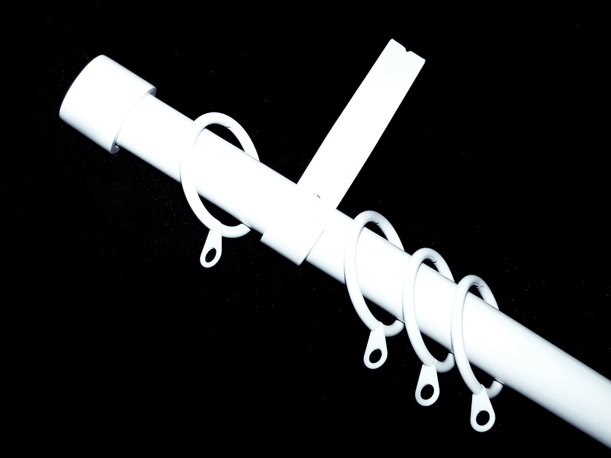 16 /19mm Gloss White Extendable Curtain Pole with End Cap Finials 1 2m ...