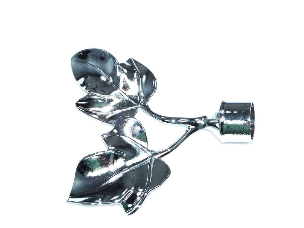 16mm Chrome Twin Leaf Curtain Pole Finials