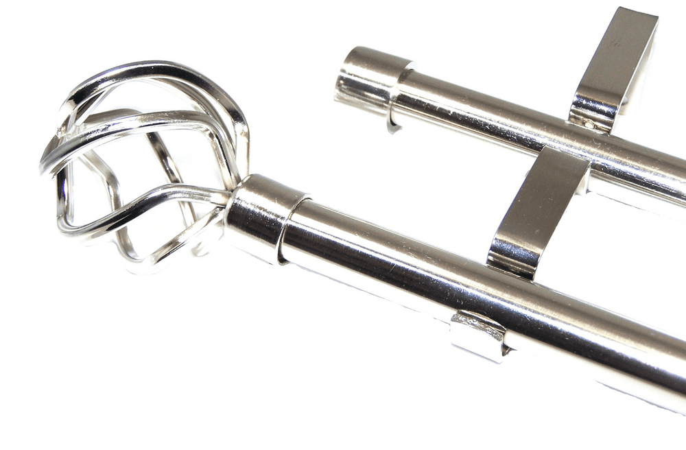 19/19mm Double Layer Eyelet Stainless Steel Curtain Pole System Twisted ...