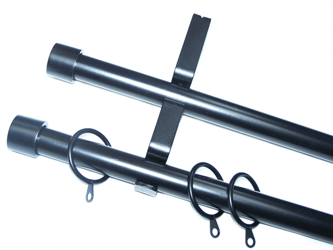 19/19mm Double Layer Matt Black Curtain Pole End Cap Finials