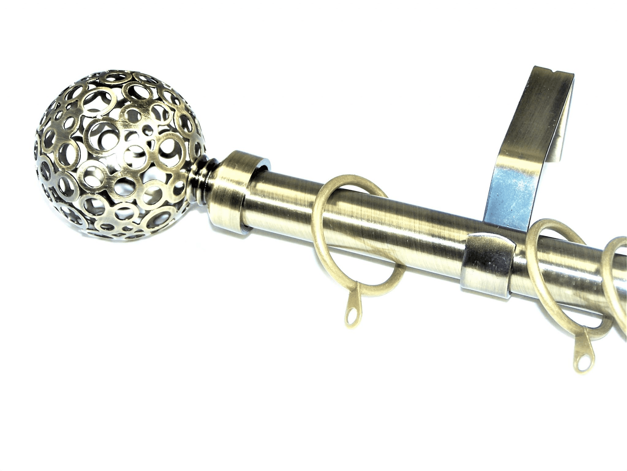 19mm Antique Brass Bay Window System Circle Ball Finials 2 4m 3m 3 6m 4 ...