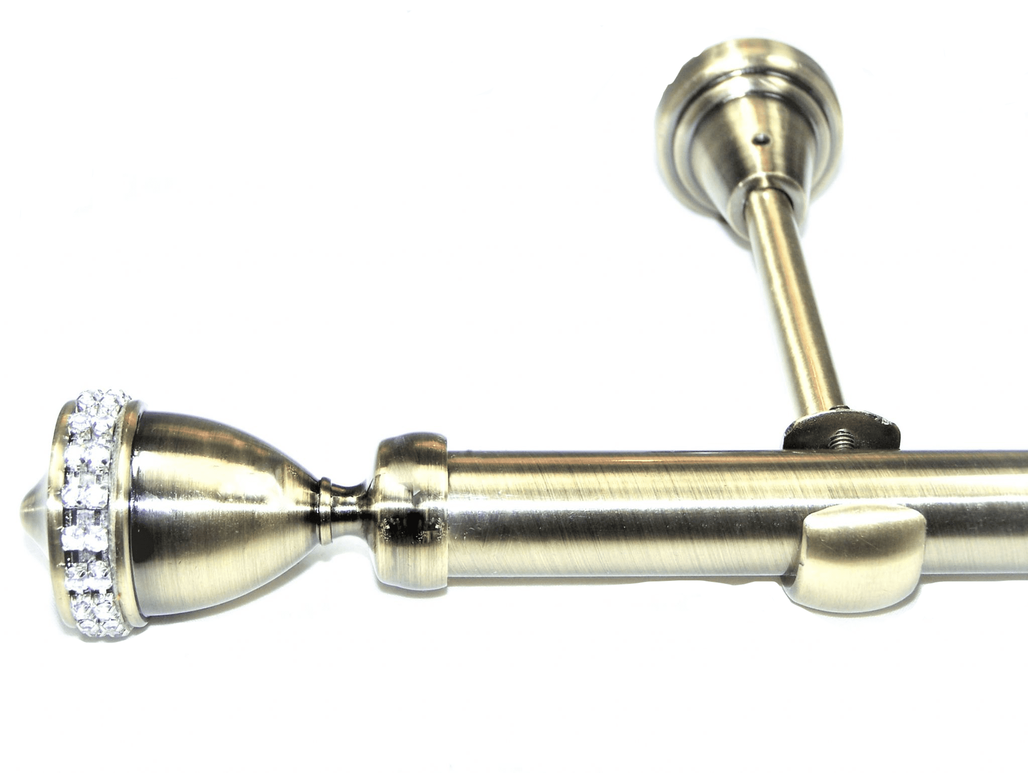 19mm Antique Brass Eyelet Designer Pole Diamante Trophy Finials