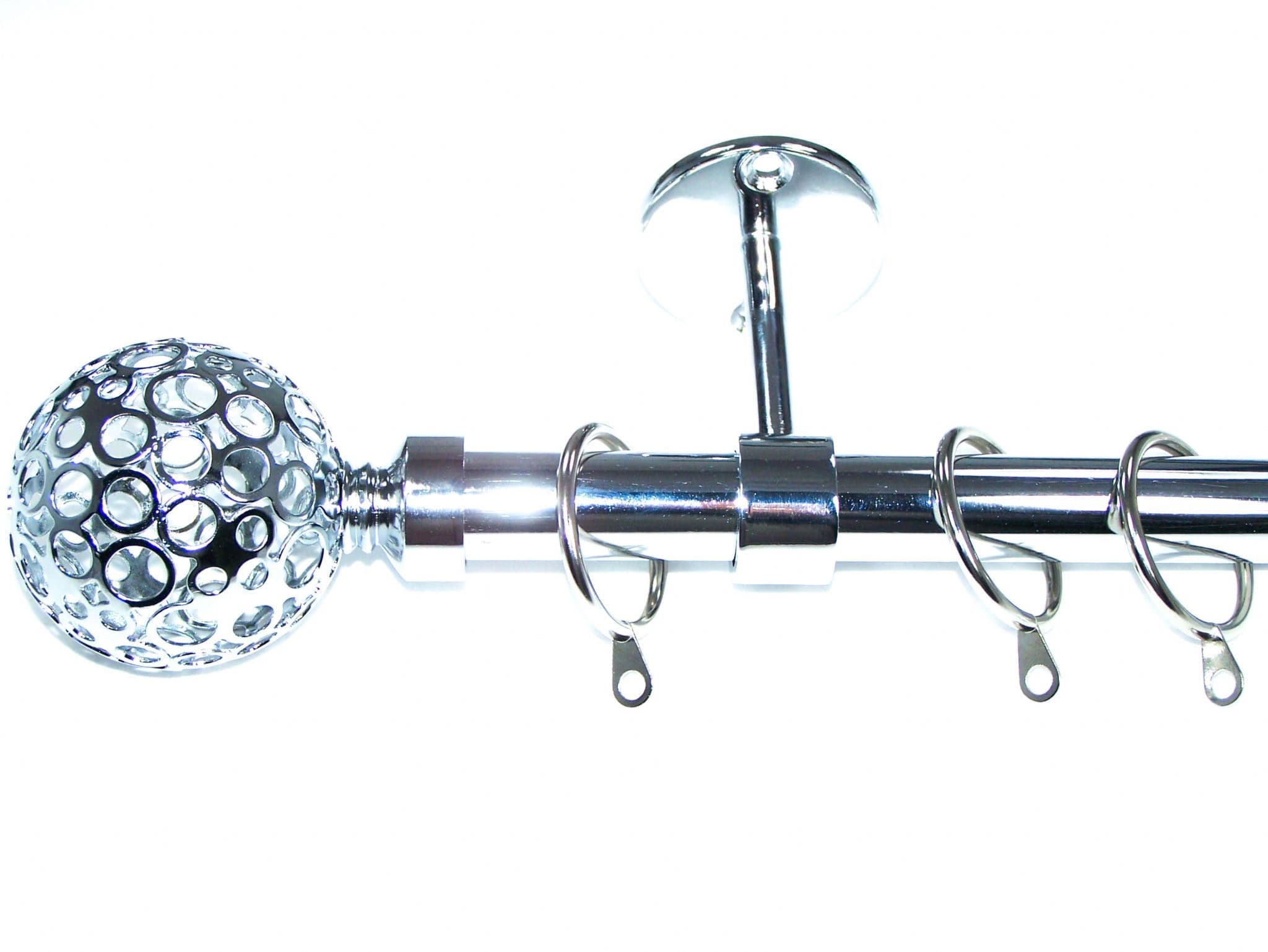 19mm Chrome Ceiling Curtain Pole Circle Ball Finials