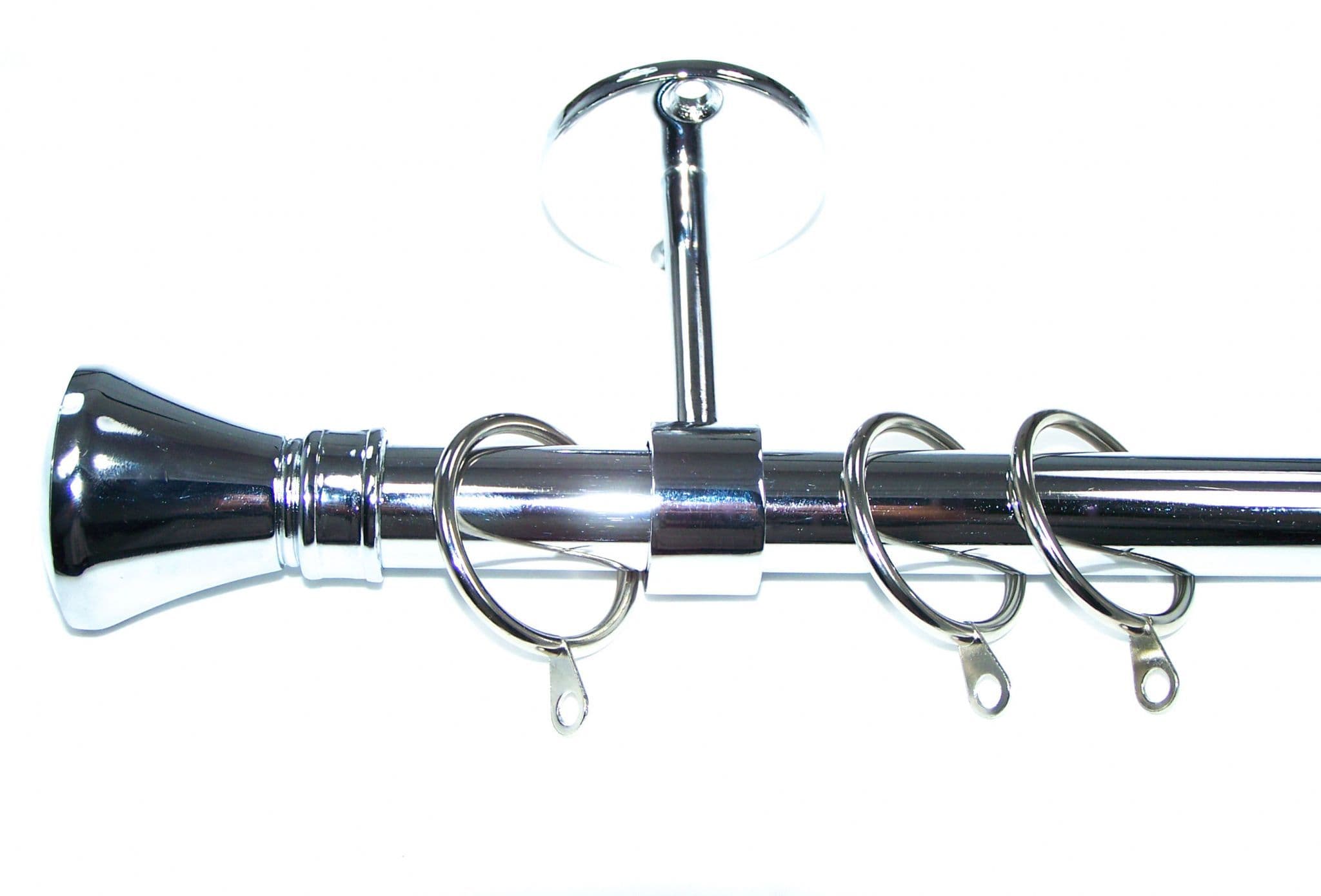 19mm Chrome Ceiling Curtain Pole Hammerhead Finials