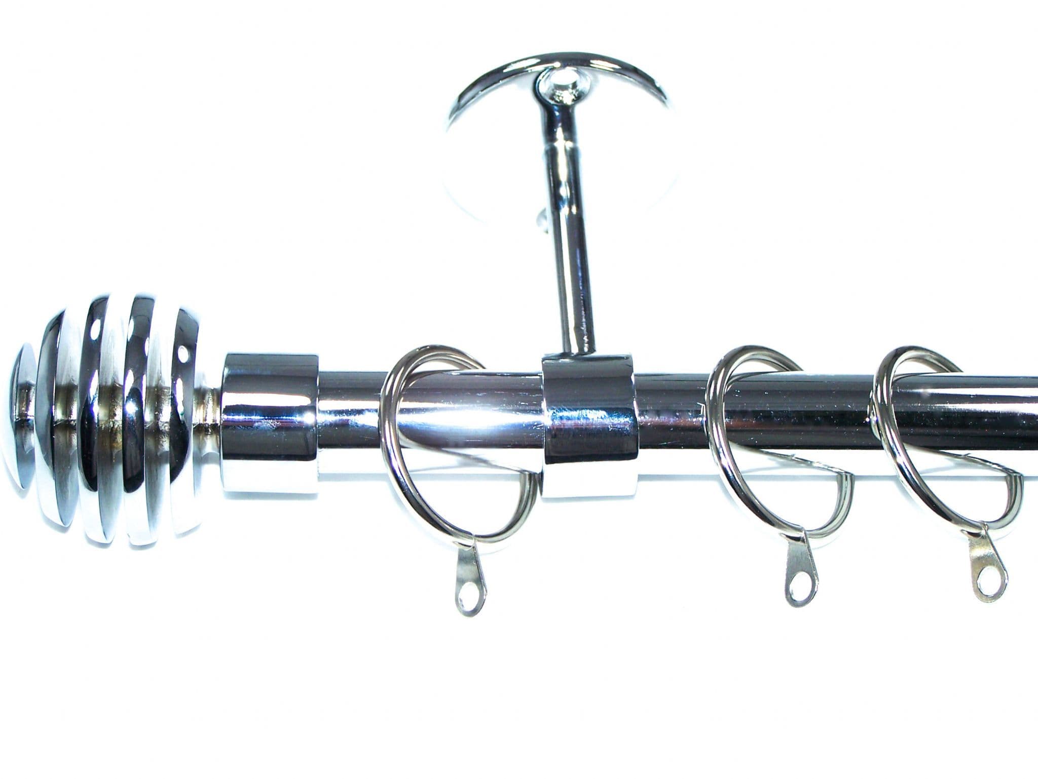 19mm Chrome Ceiling Curtain Pole Sliced Ball Finials