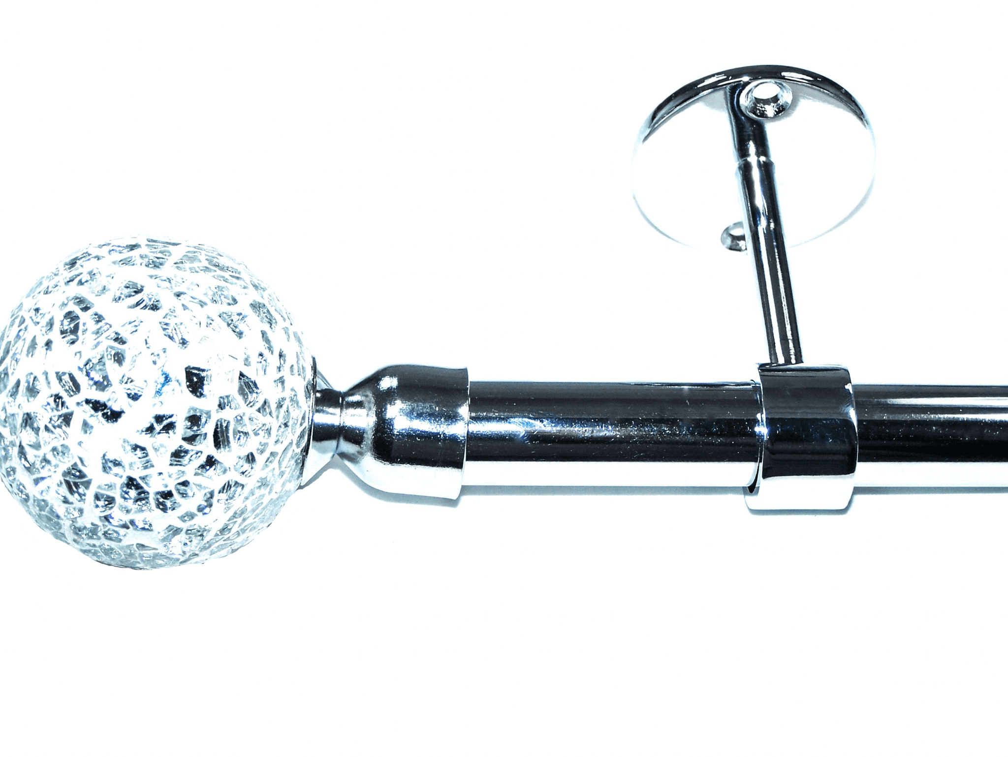 19mm Chrome Ceiling Eyelet Curtain Pole Mosaic Ball Finials